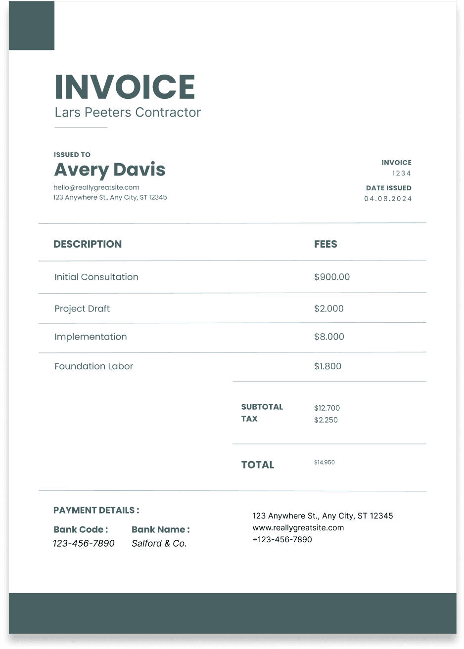 Commercial Invoice Template | Trevidia